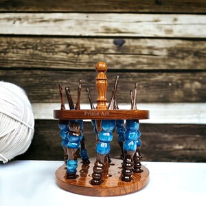 Handcrafted Wooden Crochet Stand Yarn Organizer and Tension - Etsy
