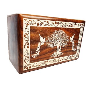 WOODEN KEEPSAKE Box, CREMATION Urn, Wood Urn, Customizable Rose Wood ...
