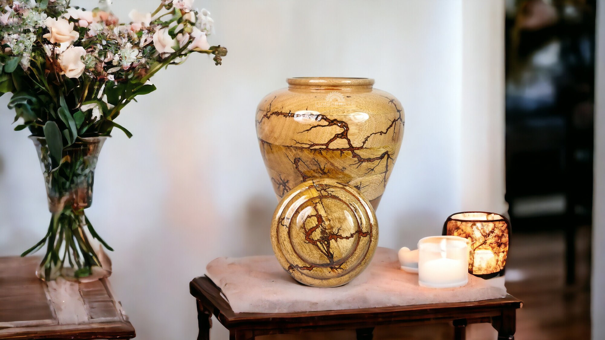 CREMATION Urn, JAR, FUNERAL, Decorative Fractal Designed Ashes Keepsake ...