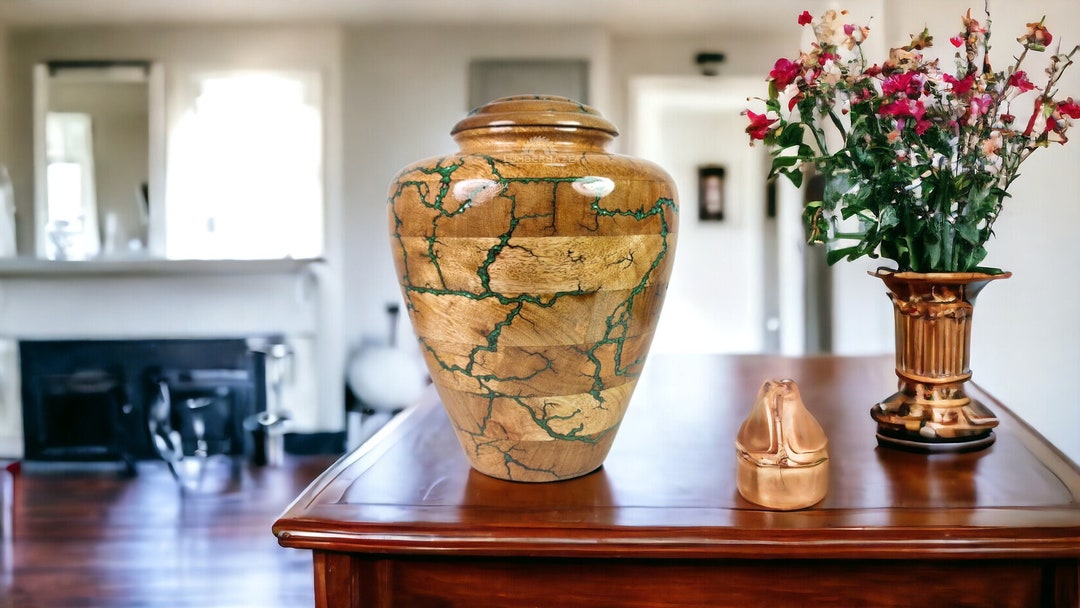 CREMATION Urn, JAR, FUNERAL, Decorative Fractal Designed Ashes Keepsake ...