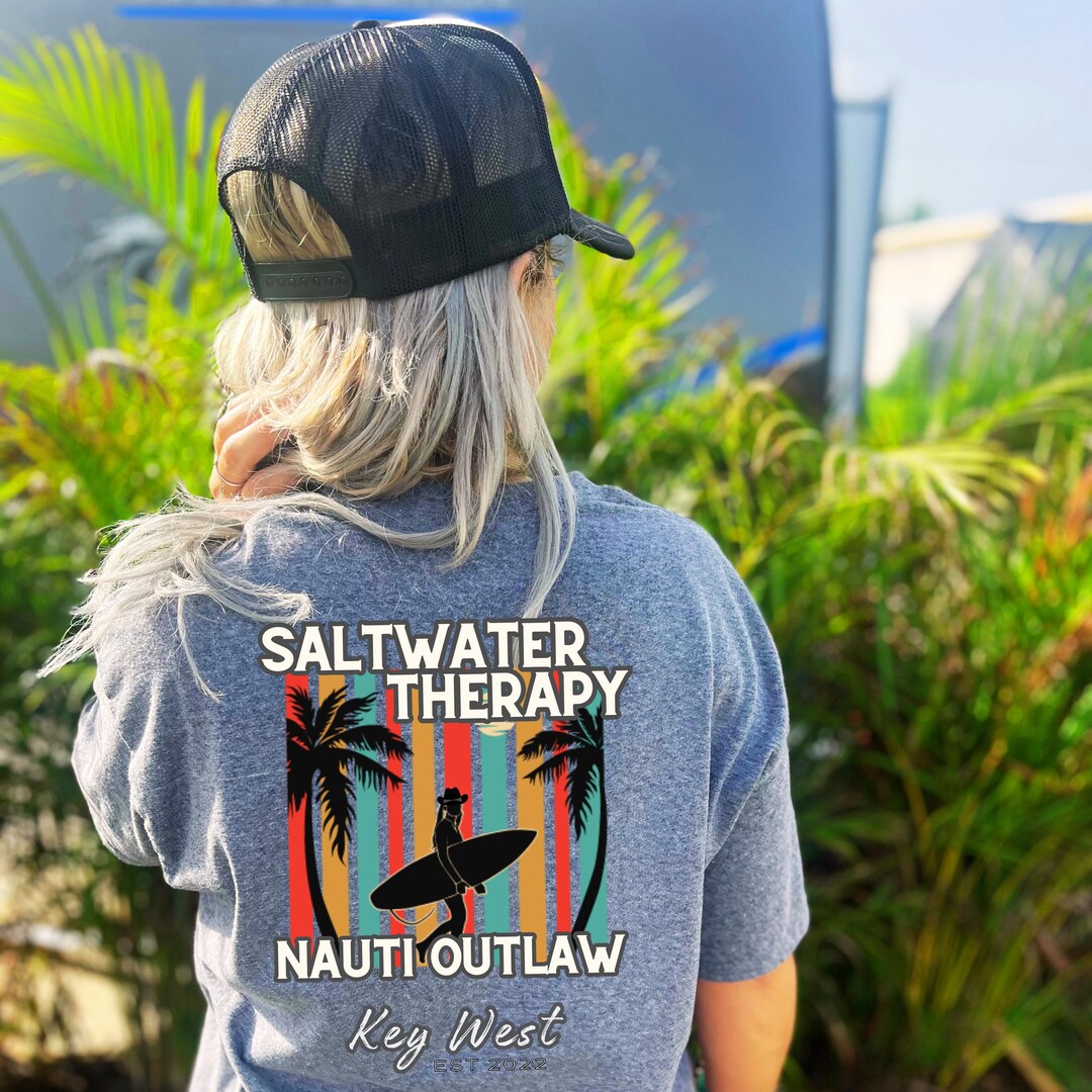 Saltwater Therapy Florida Keys Shirt, Sunset Cowgirl Surf Board Fall ...