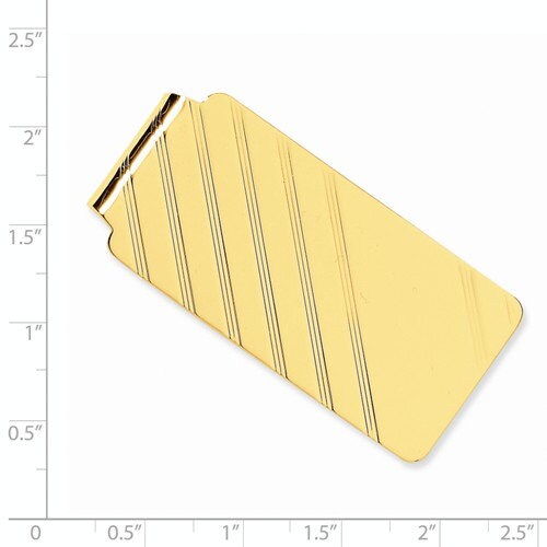 Engraved Striped Design Money Clip Plain Metal 14k Yellow Gold - Etsy