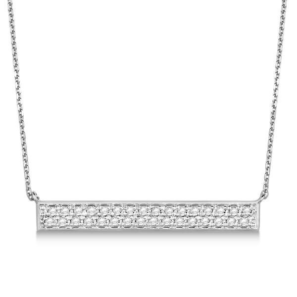 Double Row Horizontal Diamond Bar Necklace 14k White Gold - Etsy