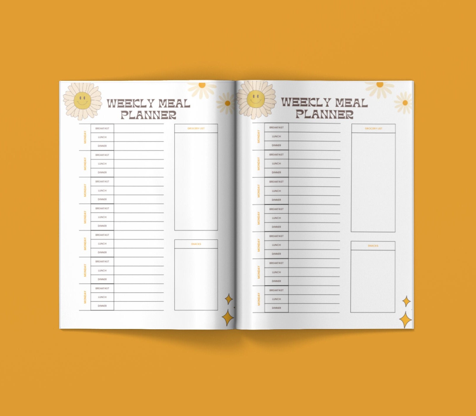 Retro 52-week Meal Planner INSTANT DOWNLOAD - Etsy