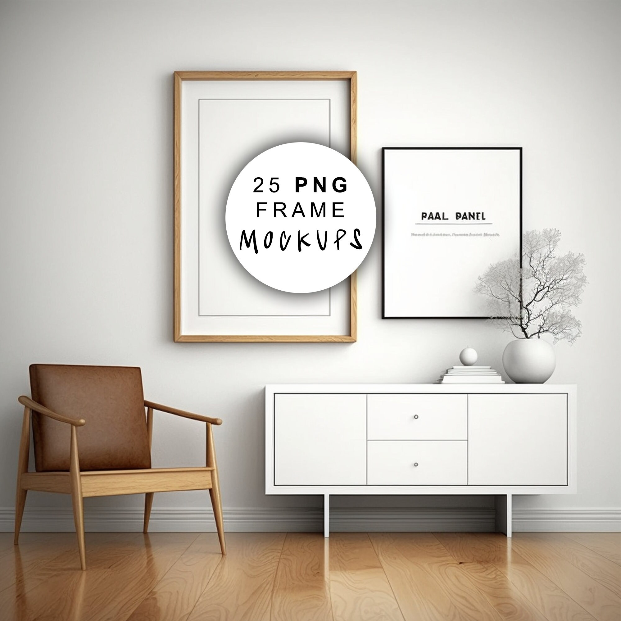25 PNG Frame Mockup BUNDLE of Wall Art of Various Settings and Sizes - Etsy