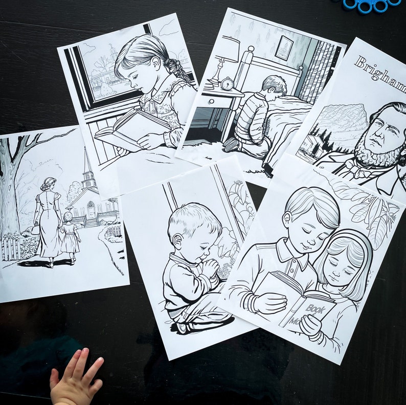 Set of 6 LDS Coloring Pages: With Brigham Young and More, Digital ...