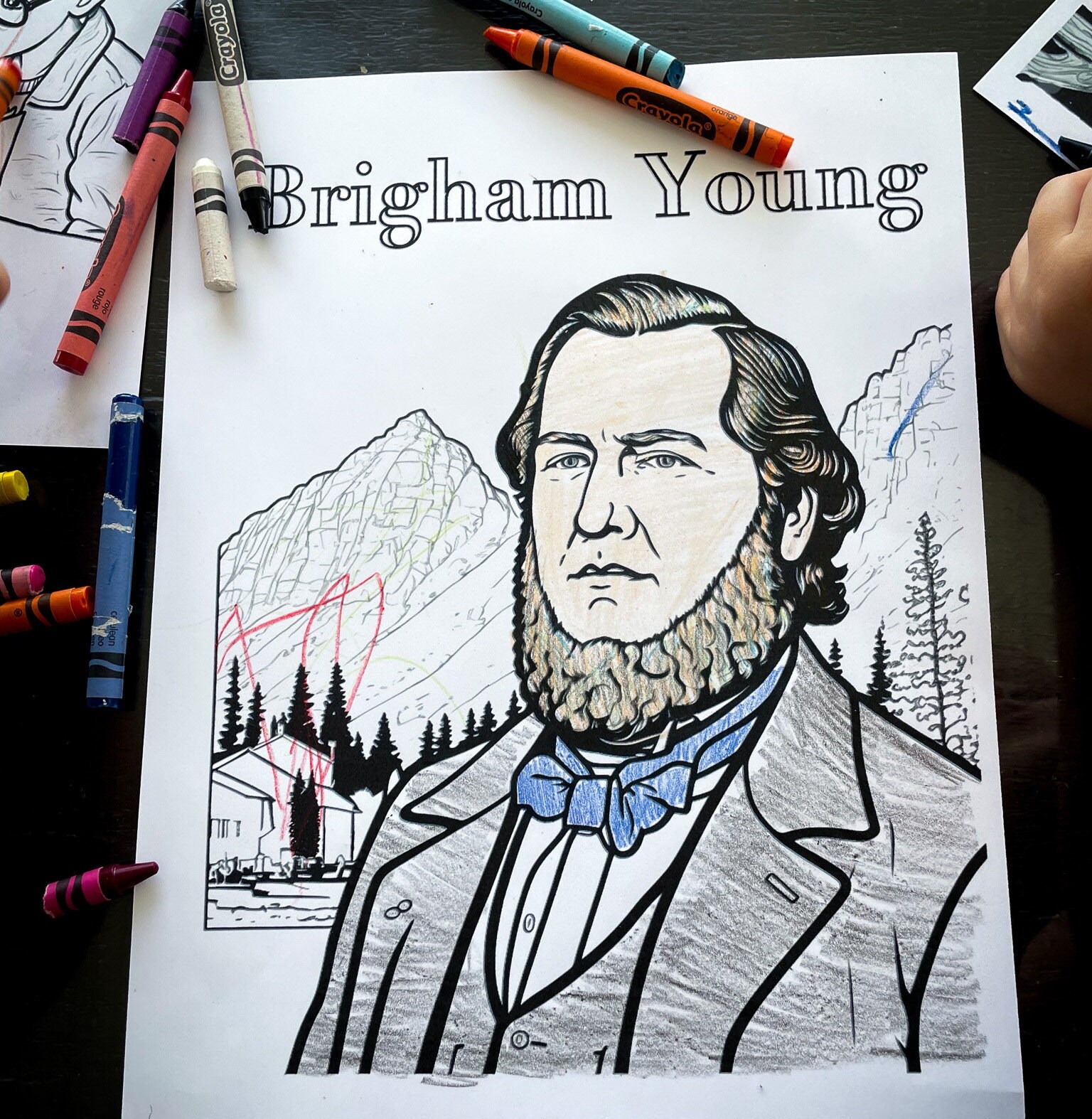 Set of 6 LDS Coloring Pages: With Brigham Young and More, Digital ...