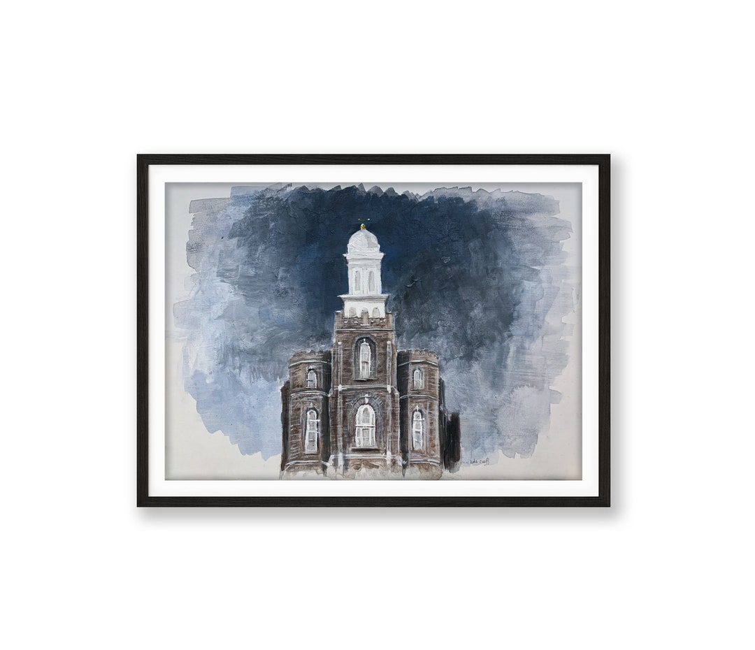 Watercolor Logan Temple Art Print - Etsy