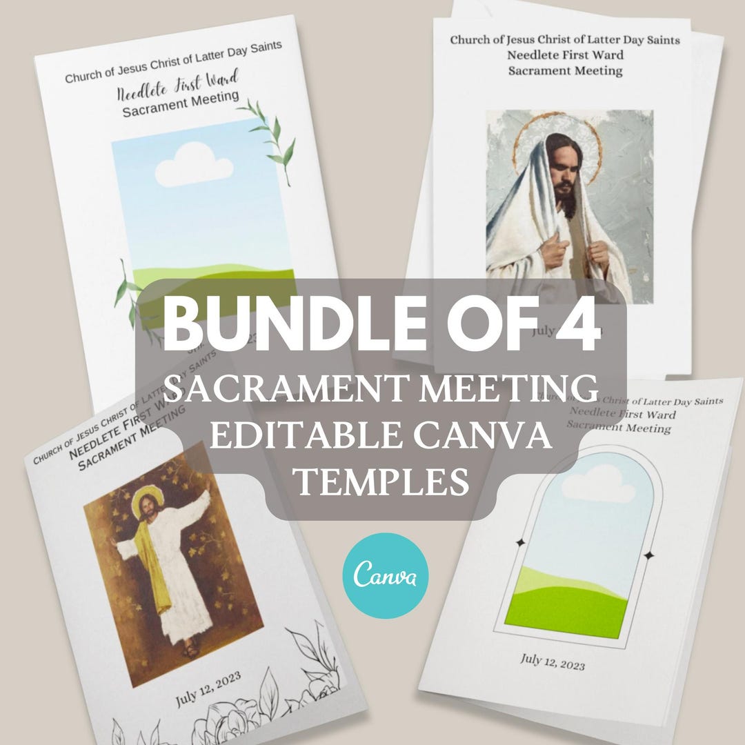 LDS Sacrament Program Templates | 4 Best-selling Bi-fold Canva Designs ...