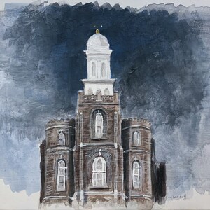 Watercolor Logan Temple Art Print - Etsy