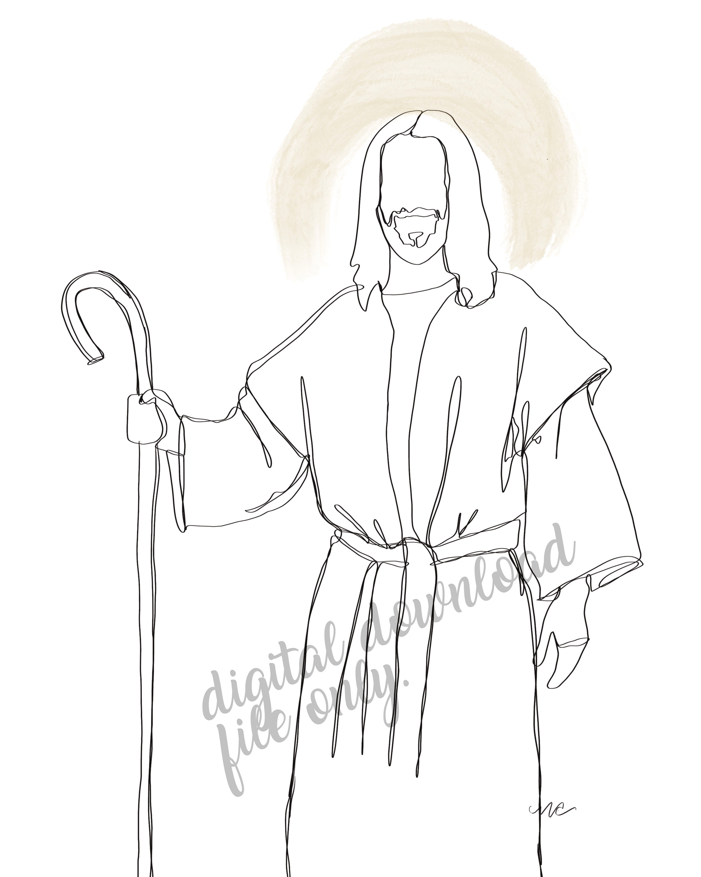 Minimalist Jesus Christ Shepard Artwork INSTANT DOWNLOAD - Etsy
