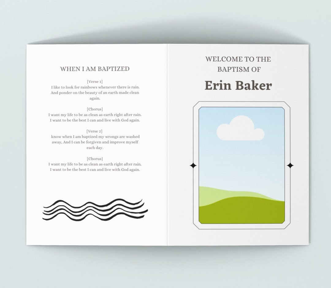 Simple LDS Baptism Program, Customizable in Canva,bi-fold - Etsy