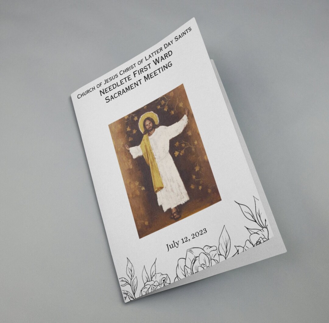 Floral LDS Sacrament Meeting Template, Bi-fold, Customizable and ...