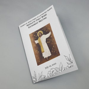 Floral LDS Sacrament Meeting Template, Bi-fold, Customizable and ...