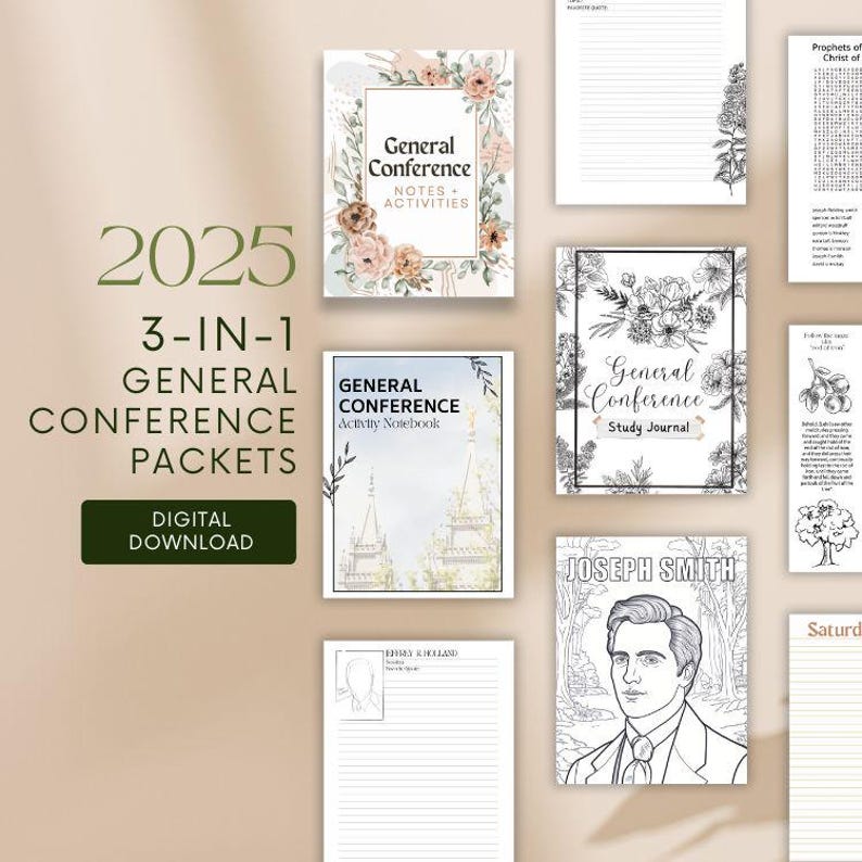 INSTANT: 2025 General Conference Activity & Notes Bundle – 3-in-1 ...