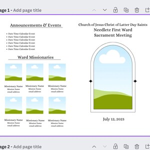 Unique Sacrament Meeting Template Customizable and Editable in Canva ...