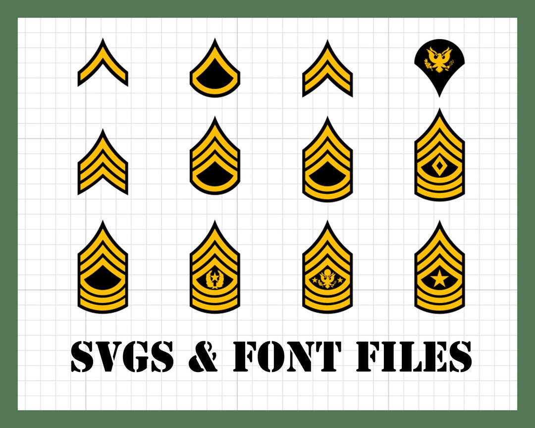 Army Ranks Army Enlisted Rank Army SVG Army Rank SVG US - Etsy