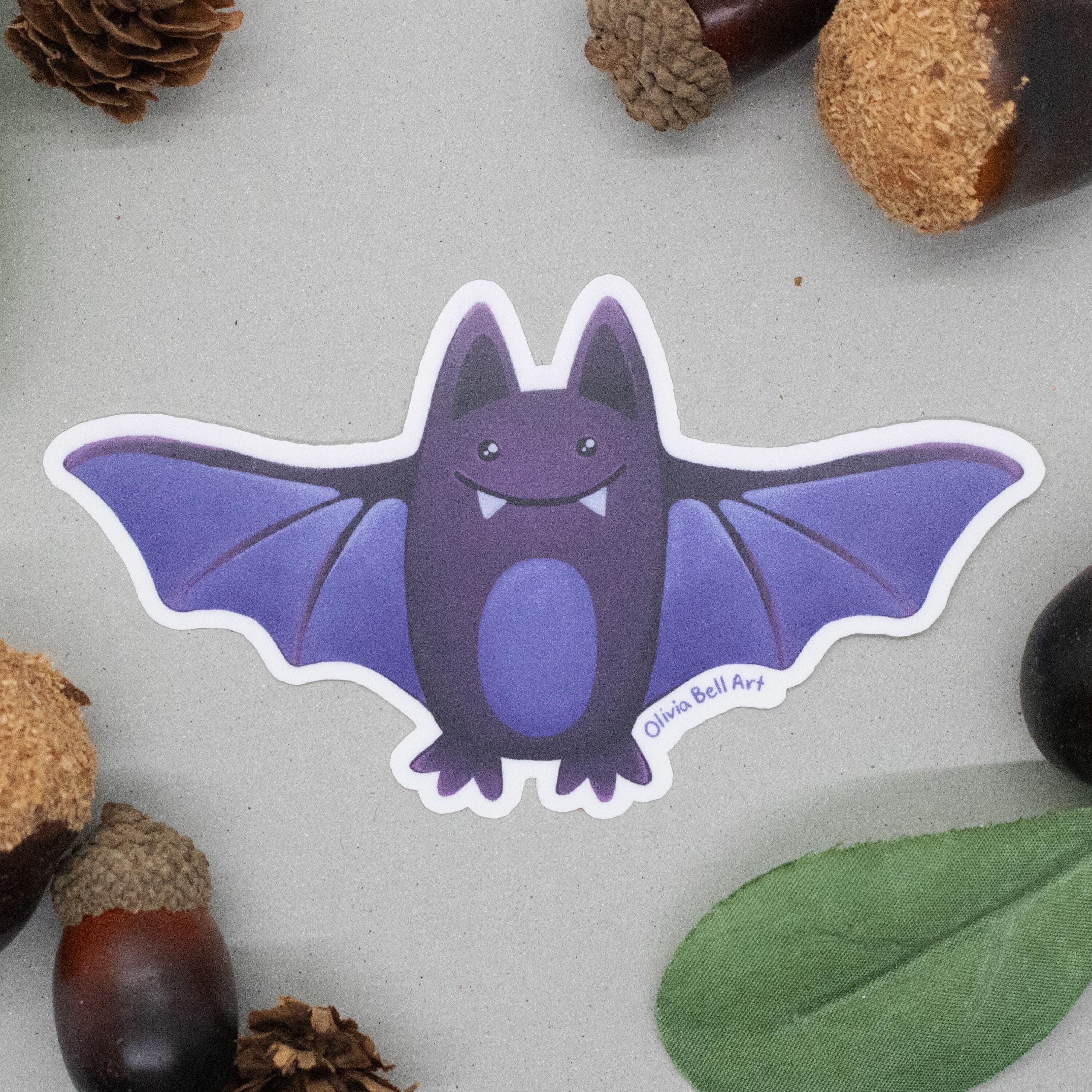 Derpy Bat Vinyl Sticker | Gift for Halloween, Sticker for Water Bottles ...