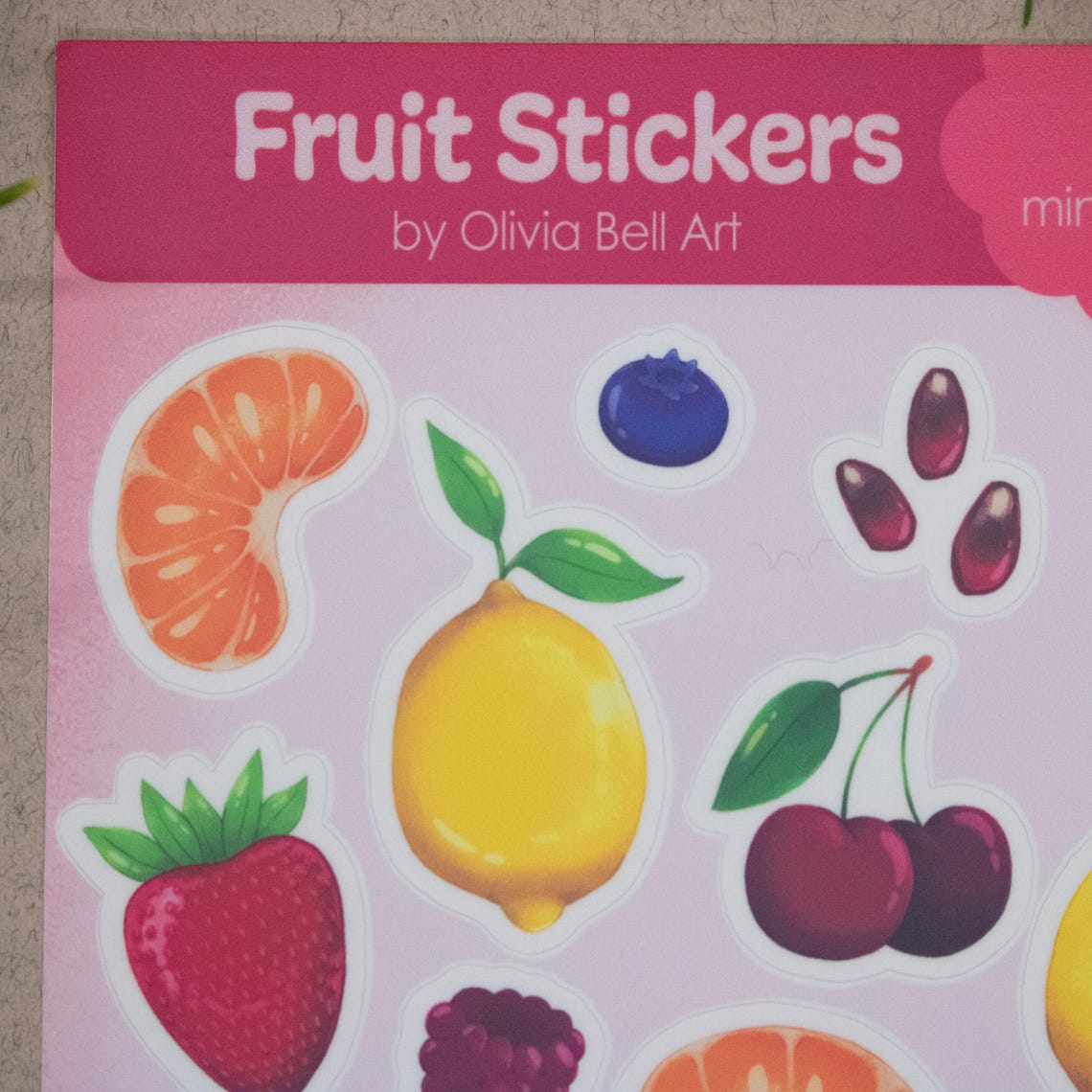 Fruit Vinyl Sticker Sheet | 17 Mini Stickers for Water Bottles, Laptops ...