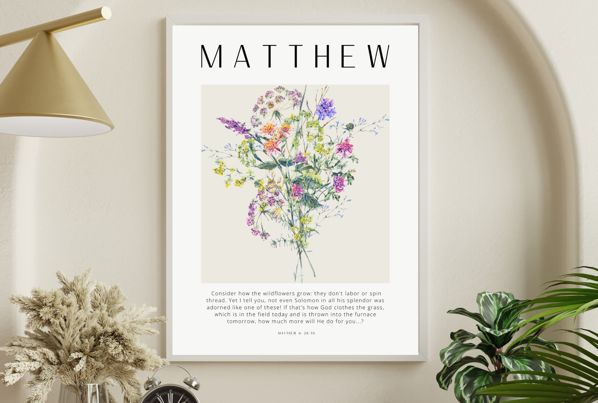 Matthew 6 Wildflowers, DIGITAL Download, Bible Verse, Scripture Wall ...