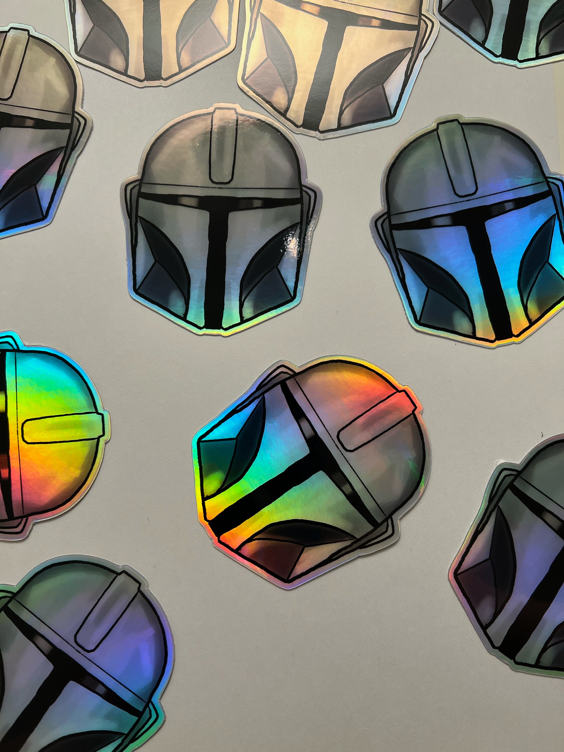 Holographic Mando Sticker Star Wars - Etsy