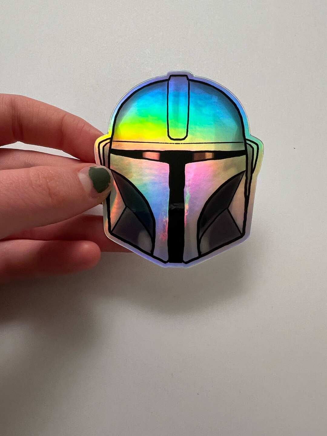 Holographic Mando Sticker Star Wars - Etsy