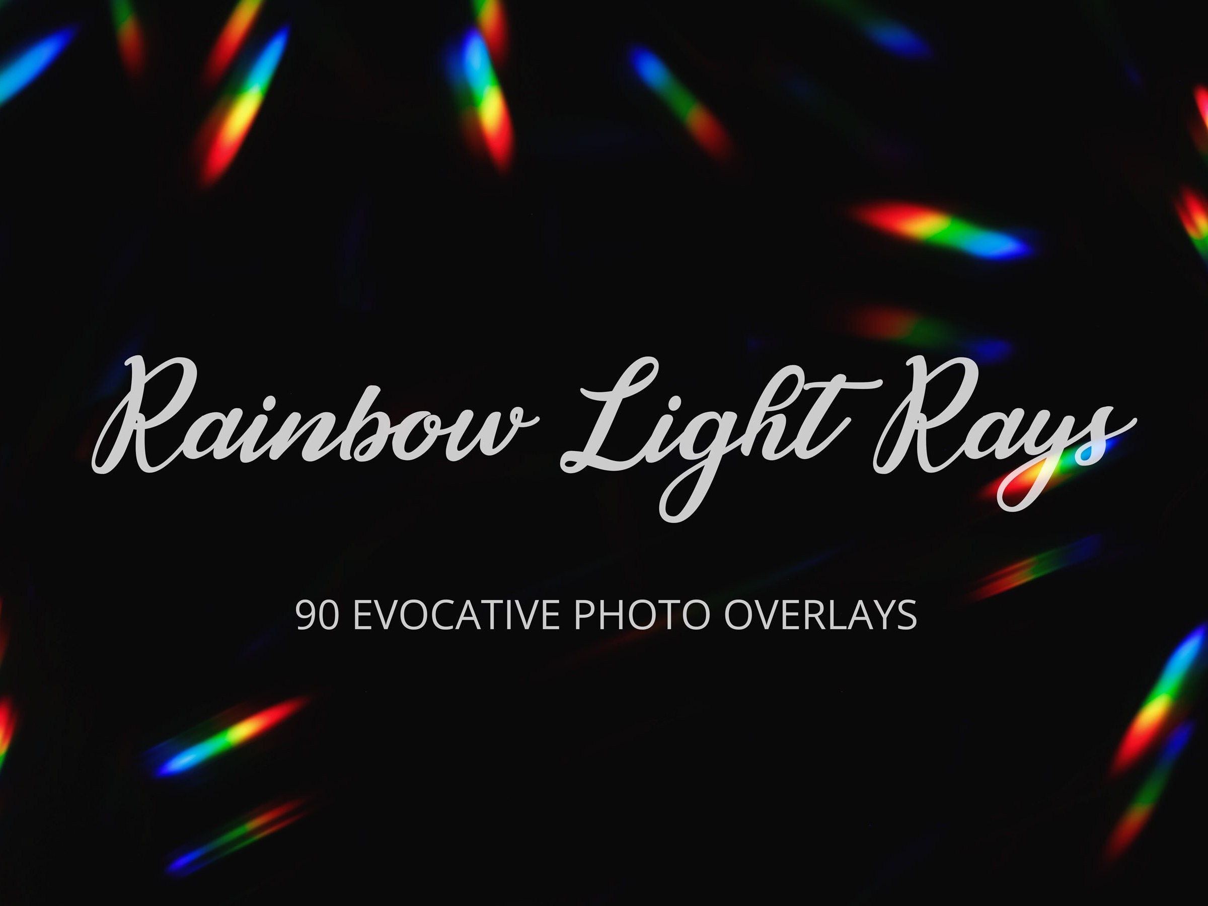 Rainbow Light Rays Photoshop Overlays 90 Overlay Bundle - Etsy