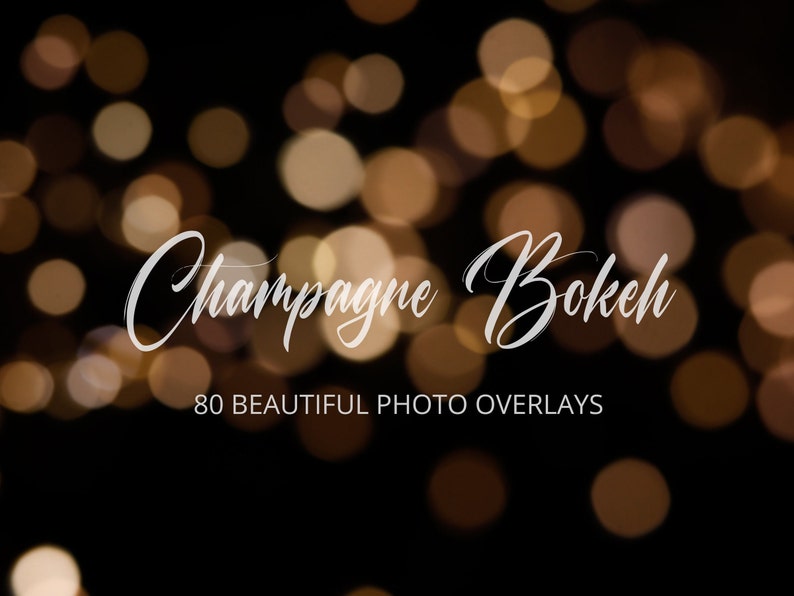 Champagne Bokeh Photoshop Overlays: Wedding Photo Effects (digital ...