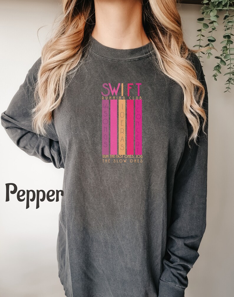 Swiftie Running Club manga larga, sudadera Taylor Swift, cuello redondo ...