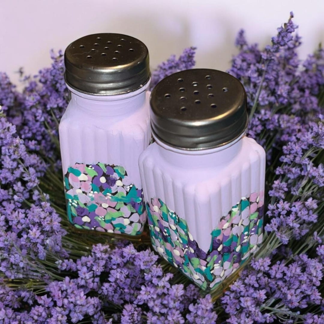 Purple Floral Salt and Pepper Shakers - Etsy