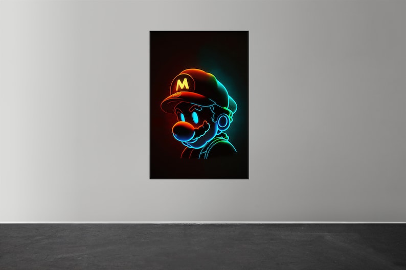 Abstract Super Mario Digital Art | Digital Download | Movie Poster ...