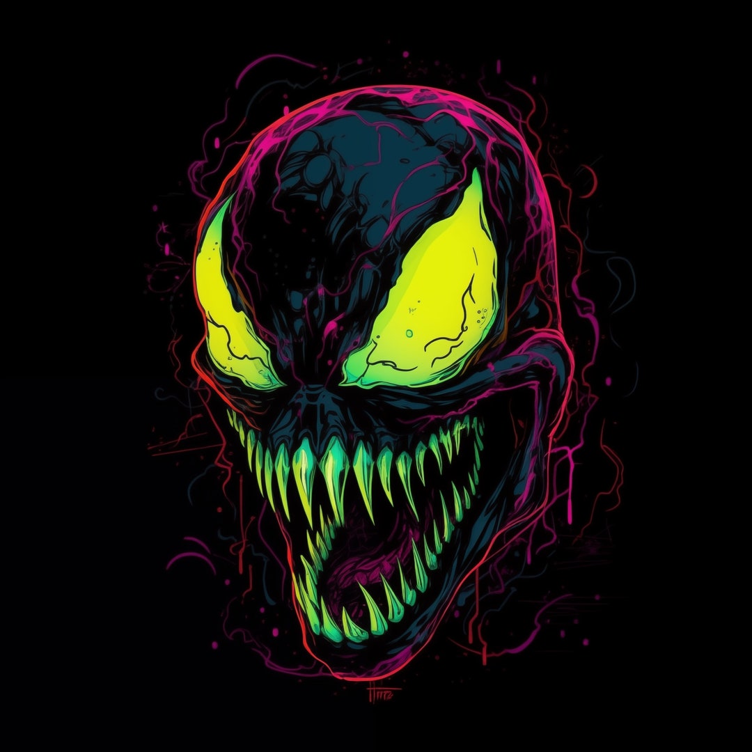 Abstract Venom Art | Digital Download | Movie Poster | Wall Art | Neon ...