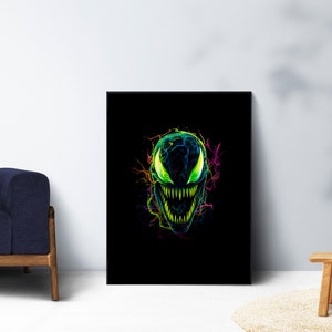 Abstract Venom Art | Digital Download | Movie Poster | Wall Art | Neon ...
