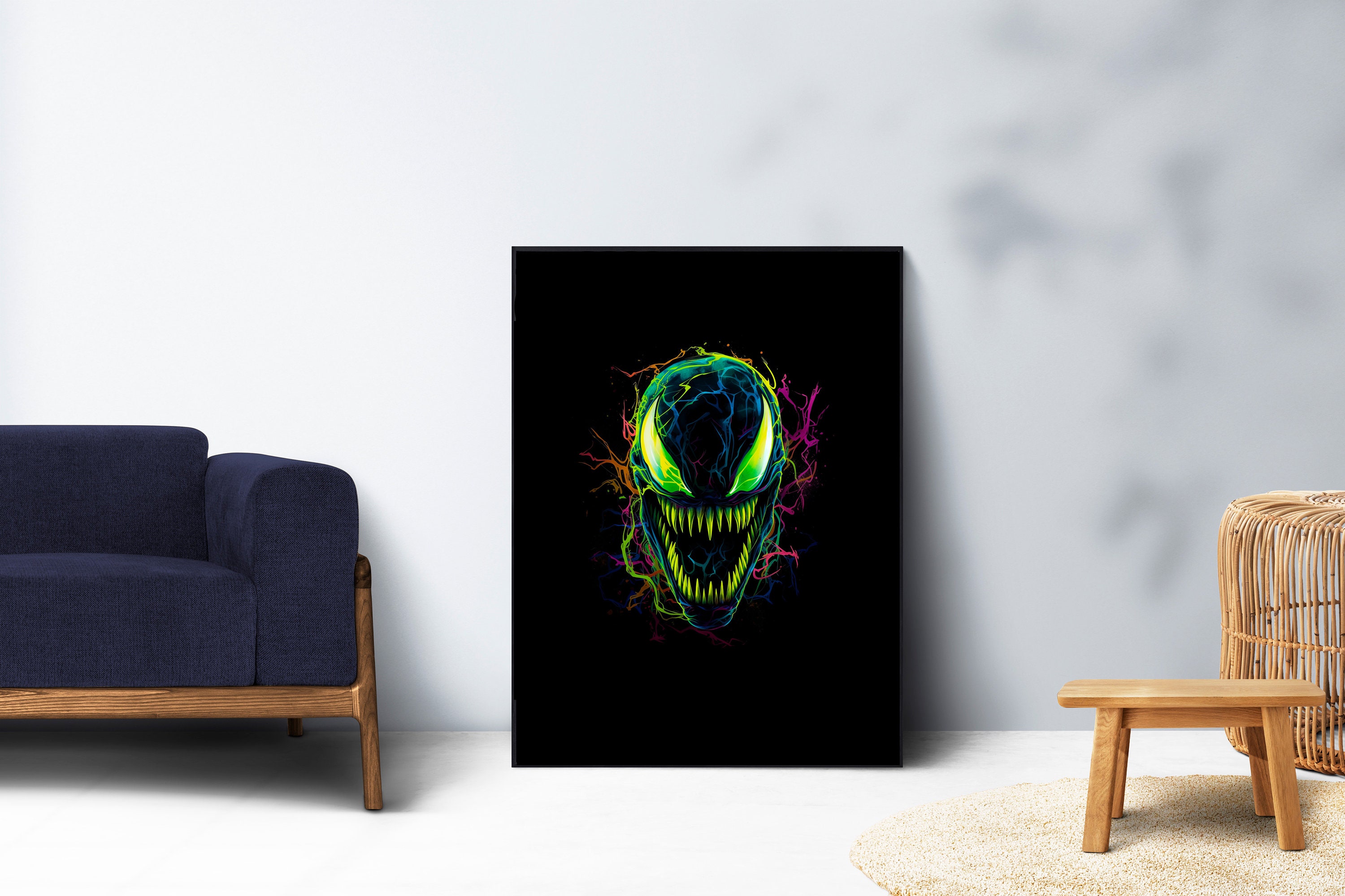 Abstract Venom Art | Digital Download | Movie Poster | Wall Art | Neon ...