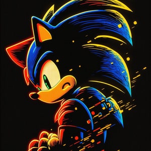 Abstract Sonic Digital Art | Digital Download | Cartoon Poster | Wall ...