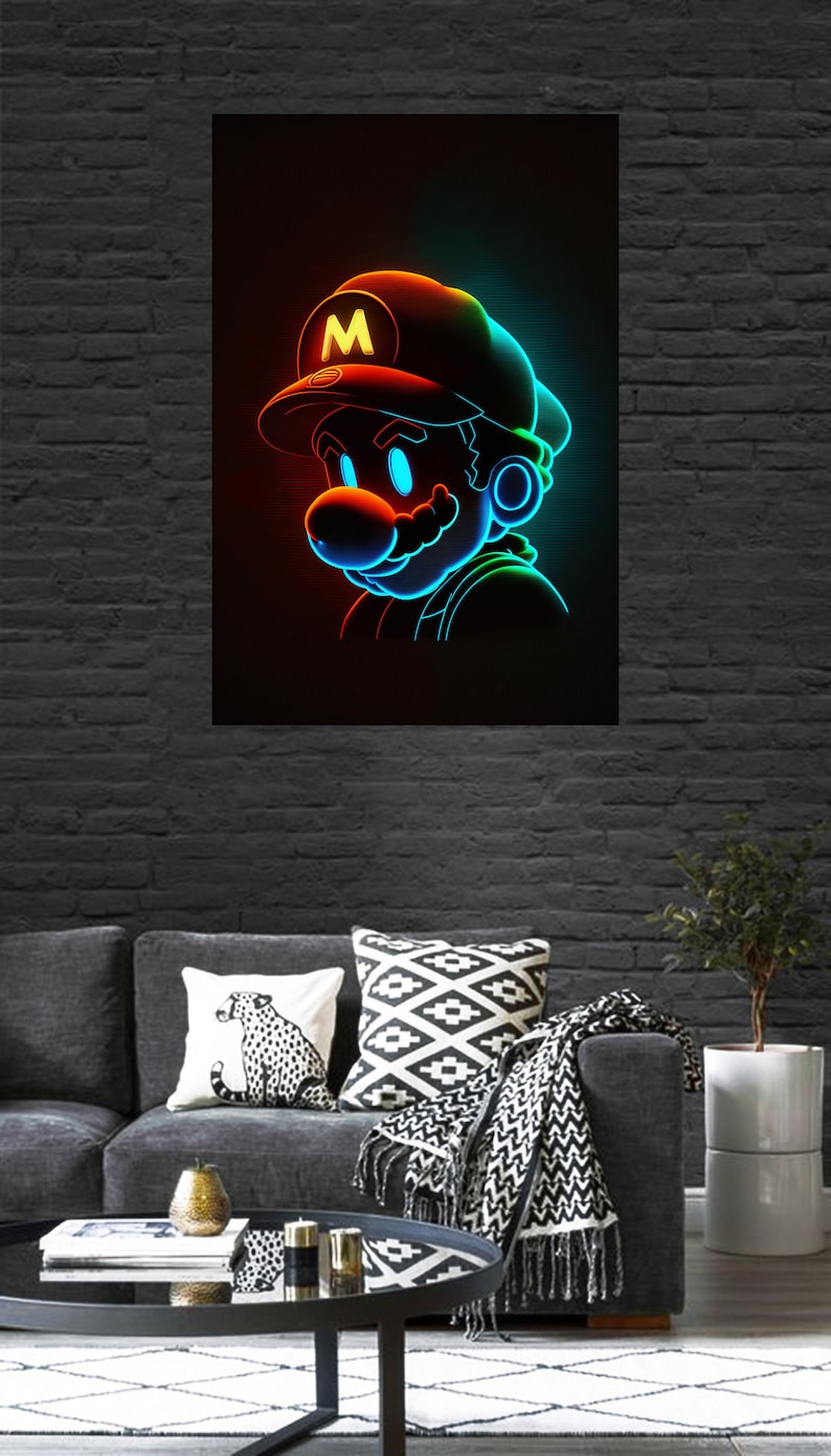 Abstract Super Mario Digital Art | Digital Download | Movie Poster ...