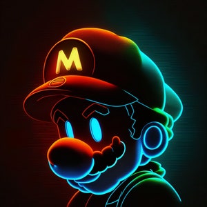Abstract Super Mario Digital Art | Digital Download | Movie Poster ...