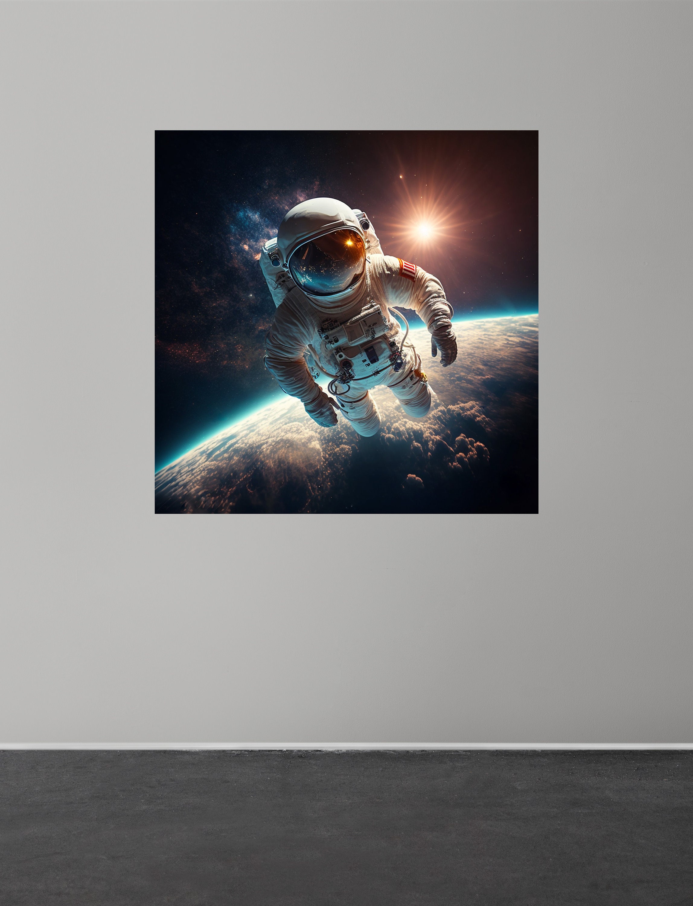 Astronaut Floating in Space Wall Art | Digital Download | Space ...