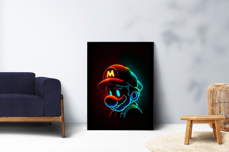 Abstract Super Mario Digital Art | Digital Download | Movie Poster ...
