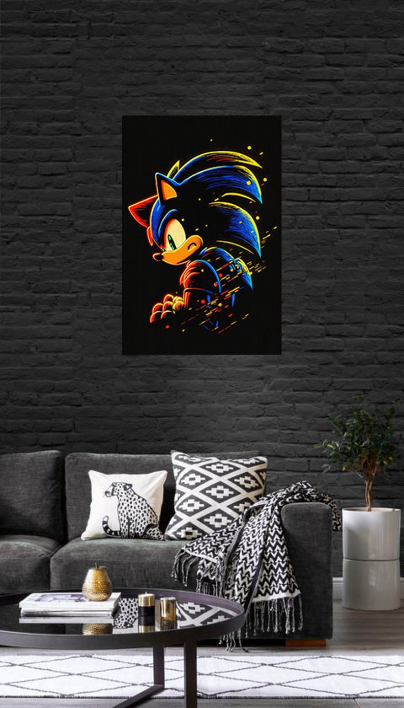 Abstract Sonic Digital Art | Digital Download | Cartoon Poster | Wall ...