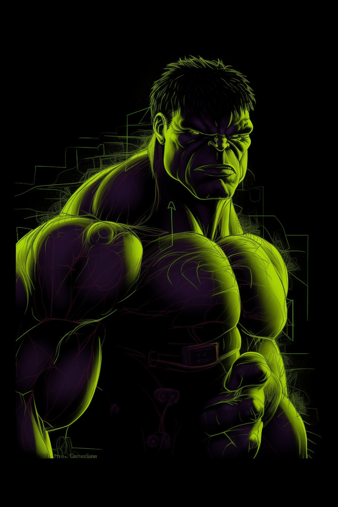 Abstract the Hulk Digital Art | Digital Download | Movie Poster | Wall ...