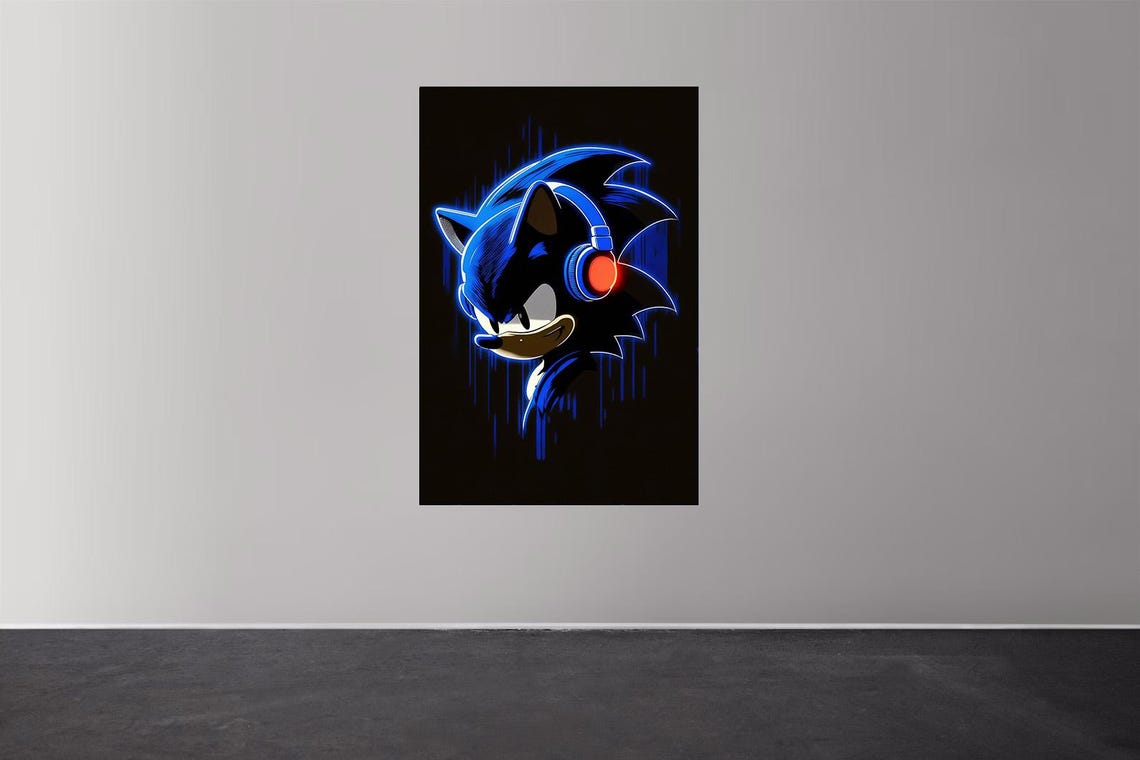 Abstract Gamer Sonic Digital Art | Digital Download | Cartoon Poster ...