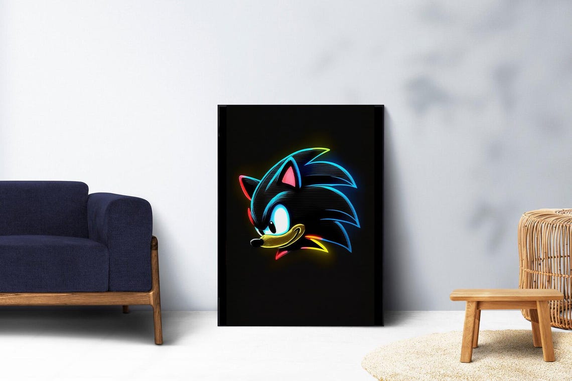 Abstract Sonic Digital Art | Digital Download | Cartoon Poster | Wall ...