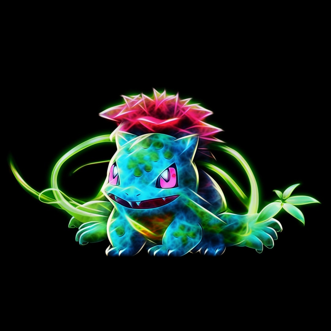 Abstract Ivysaur Digital Art | Digital Download | Cartoon Poster | Wall ...