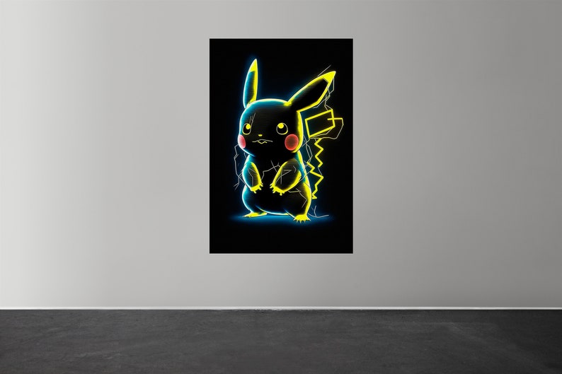 Abstract Pikachu Digital Art | Digital Download | Cartoon Poster | Wall ...