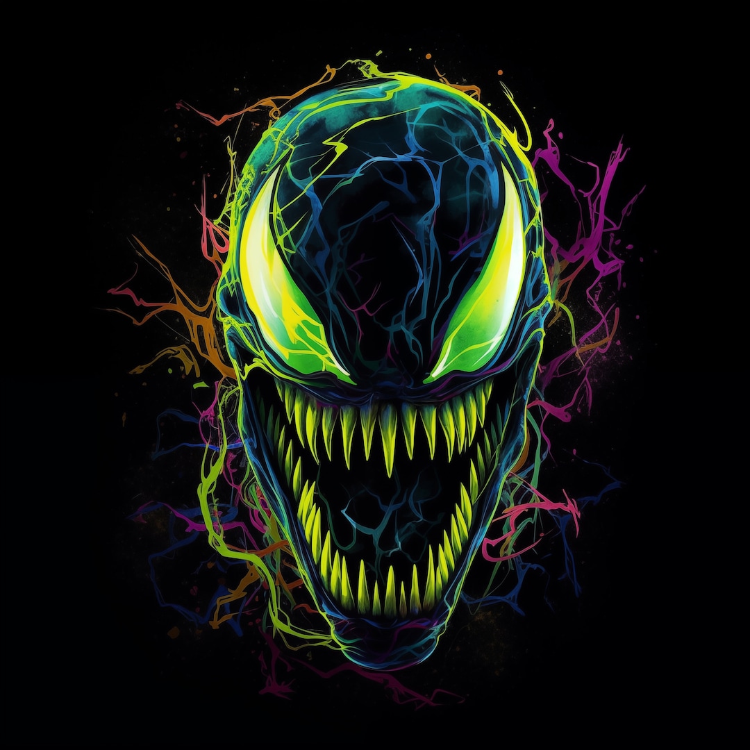 Abstract Venom Art | Digital Download | Movie Poster | Wall Art | Neon ...