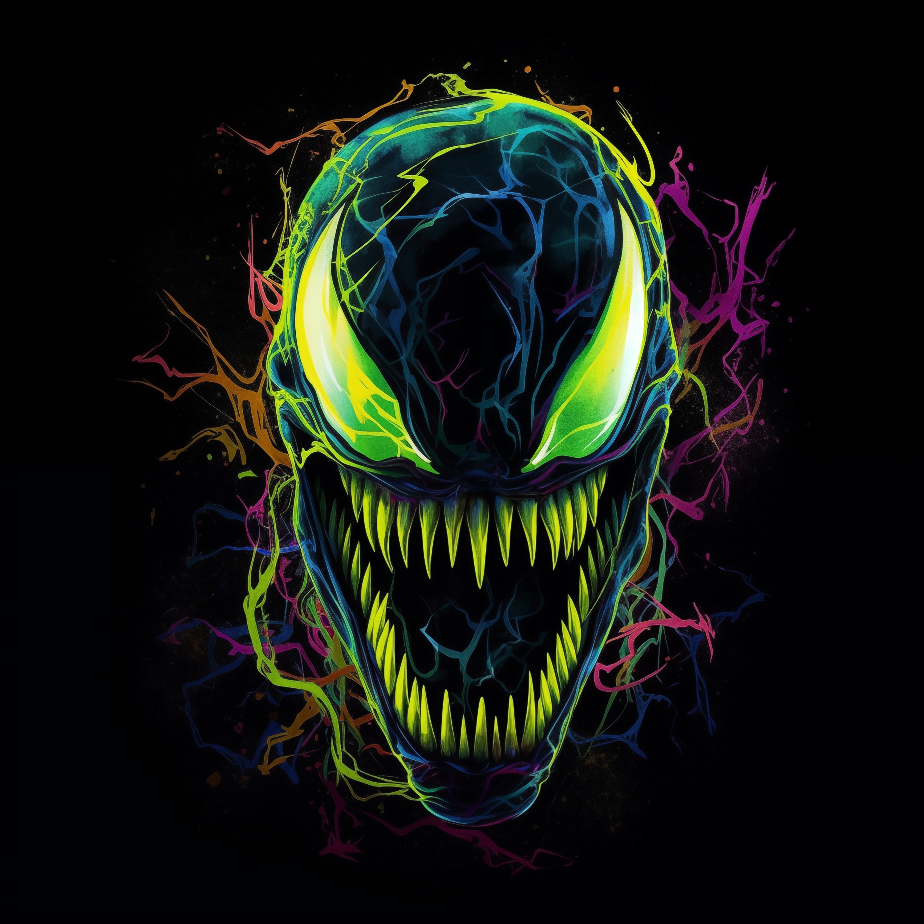Abstract Venom Art | Digital Download | Movie Poster | Wall Art | Neon ...