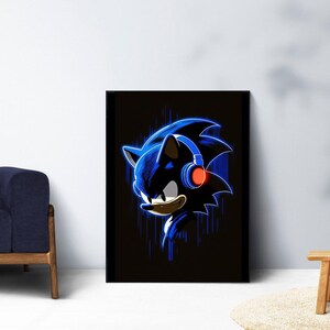 Abstract Gamer Sonic Digital Art | Digital Download | Cartoon Poster ...