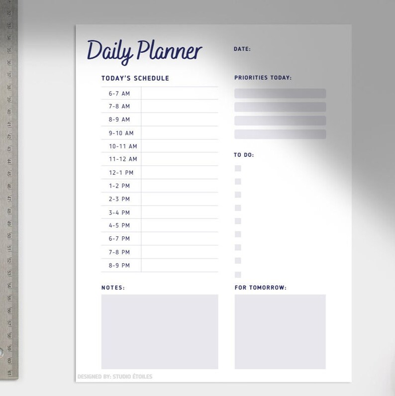 Daily Routine Planner Printable Instant Download Planner - Etsy