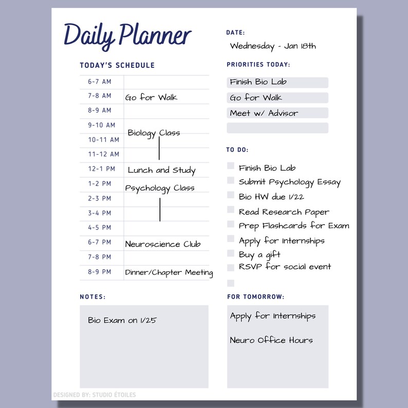 Daily Routine Planner Printable Instant Download Planner - Etsy